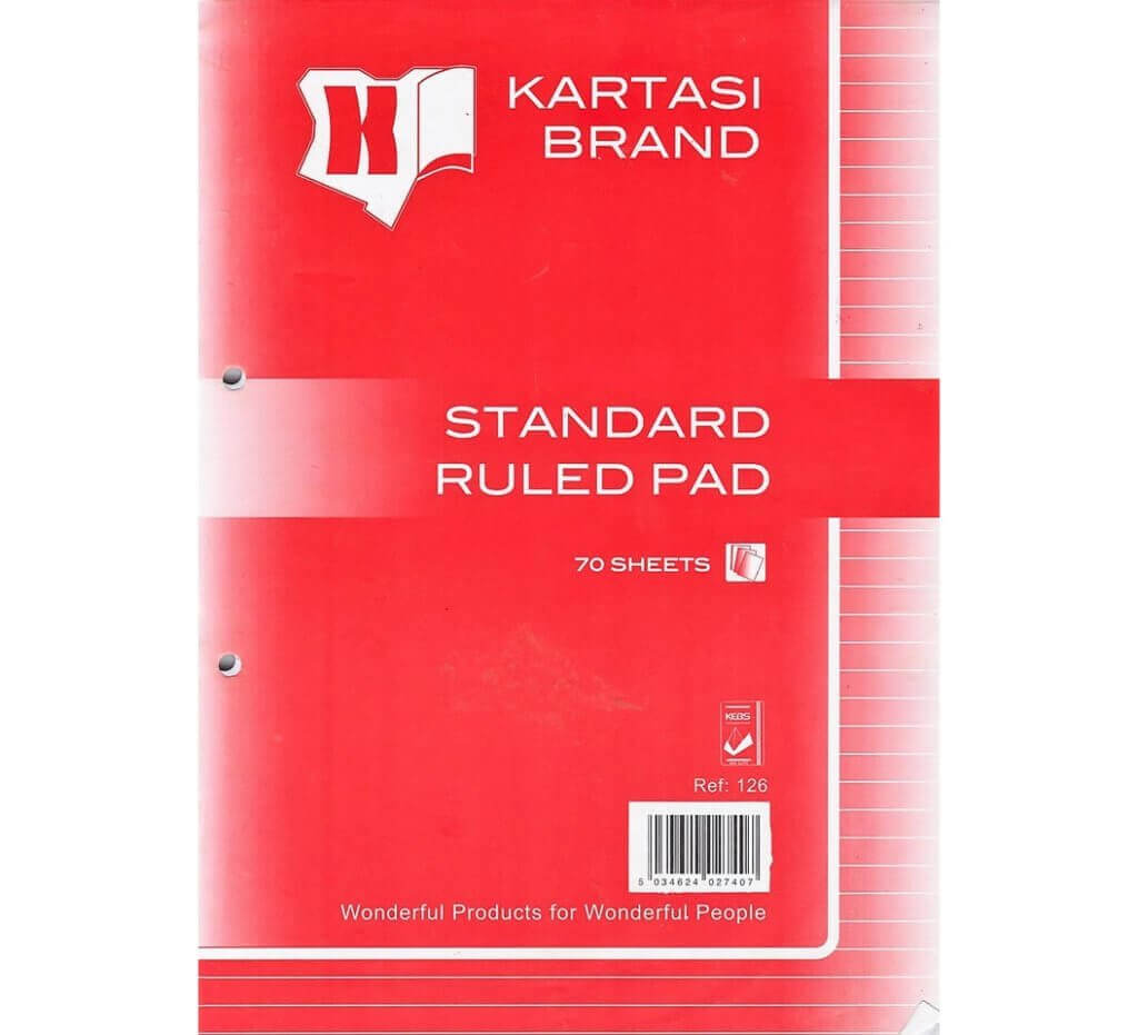 Standard Ruled Leaf Pad A4 Kartasi Ref 126 – The School Box